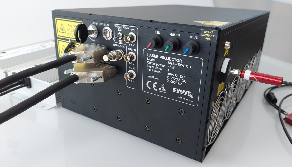 45W RGB beam coupled into 600um fiber – Kvant Modules